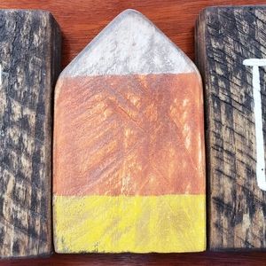 Hand Crafted | Holiday | Fall Block Candy Corn Decor | Poshmark